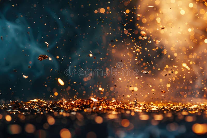 Explosive Cloud of Gold Dust Fills the Air, Sparks Flying Everywhere ...