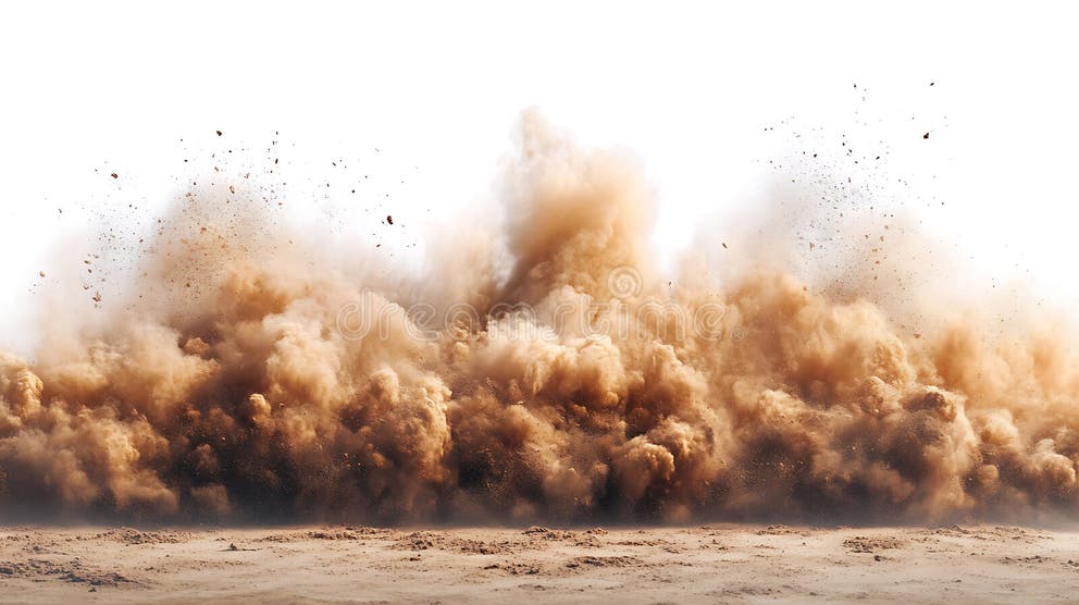 Explosive Cloud of Sand and Dust Creating a Dramatic Desert Storm or ...