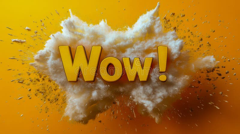 Explosive Cloud of Yellow Letters Burst Against Vibrant Orange ...