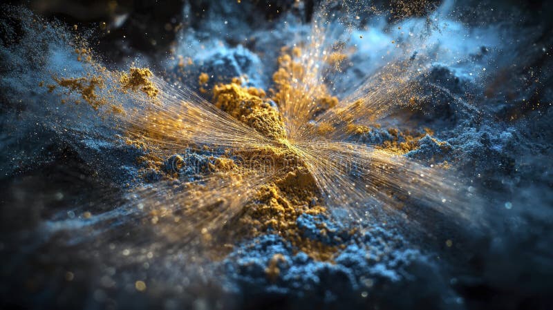 Explosive Color Burst Abstract Art Fine Grains of Powder Dynamic ...