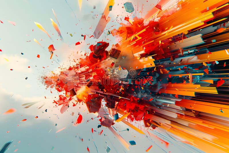 Explosive Color Burst. Generative AI Illustration Stock Illustration ...