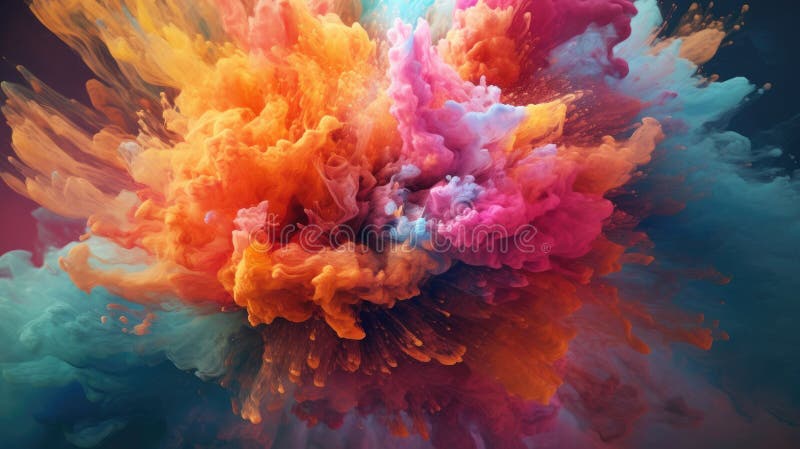 Explosive Color Burst in Vibrant Color. Abstract Art and Creative ...