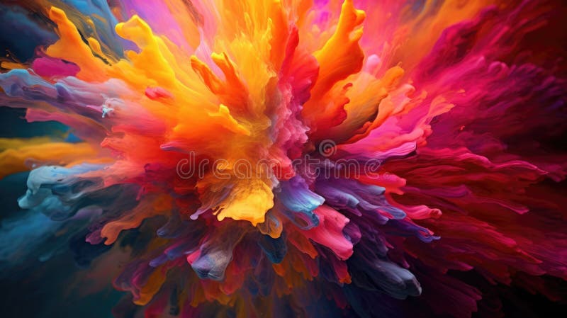 Explosive Color Burst in Vibrant Color. Abstract Art and Creative ...
