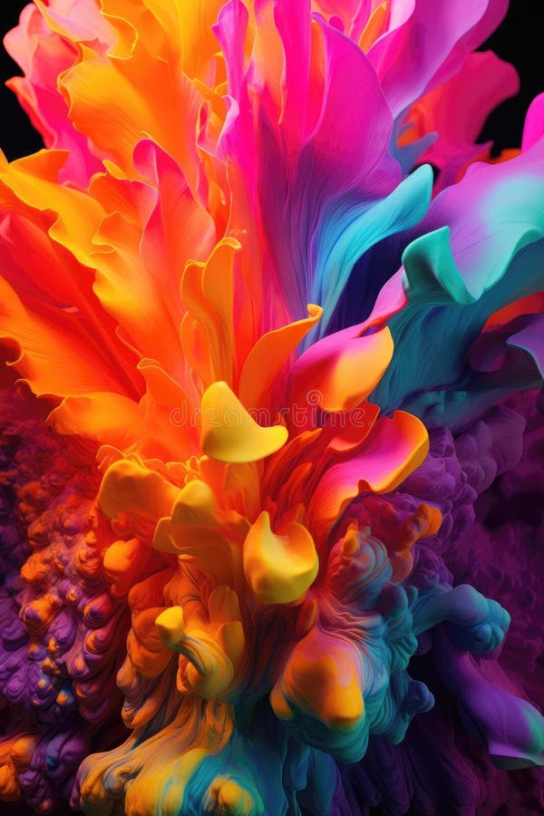 Explosive Color Burst in Vibrant Color. Abstract Art and Creative ...