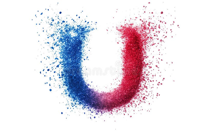 Explosive Color Burst: Red & Blue Powder Forming a Dynamic U3 Logo ...