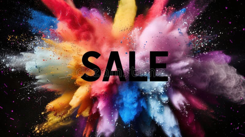 Explosive Color Burst Sale Concept Stock Illustration - Illustration of ...