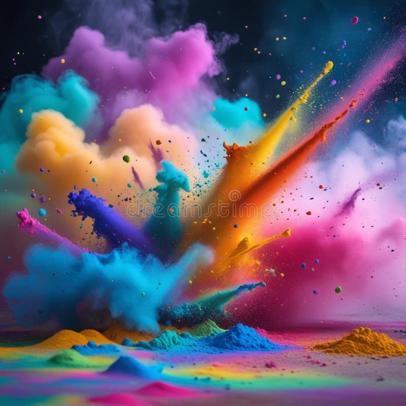 Explosive Color Powder Blast a Dynamic Art of Pigments Stock ...