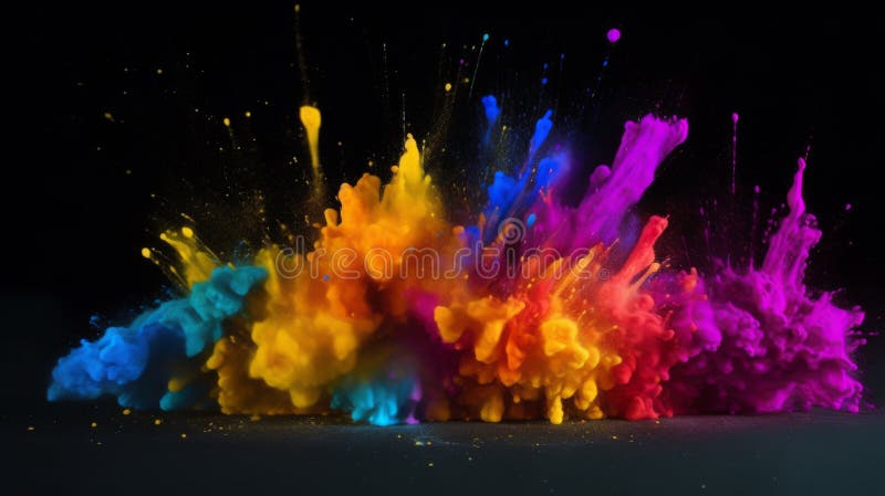 Explosive Color Powder Burst Stock Image - Image of dust, abstract ...