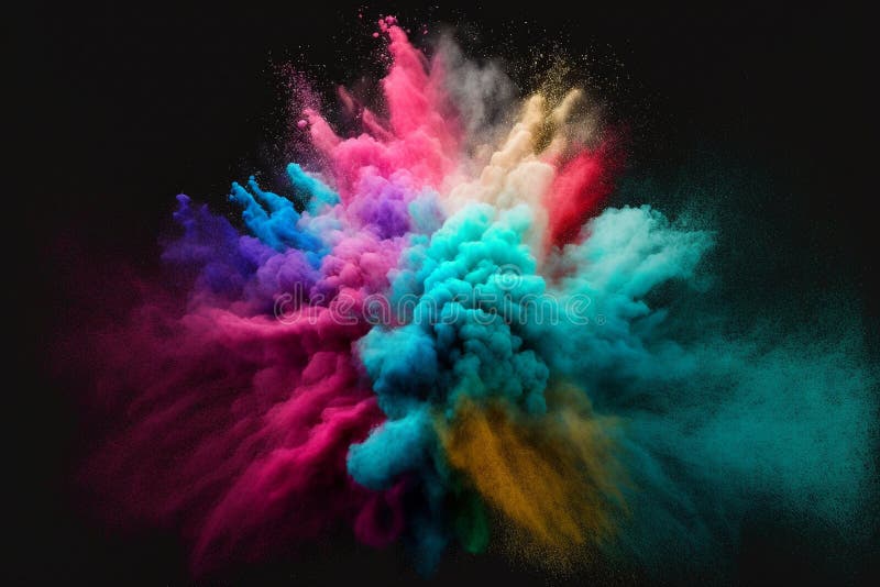 Explosive Color Powder Burst Rainbow Colors Dust Splash Concept. Ai ...