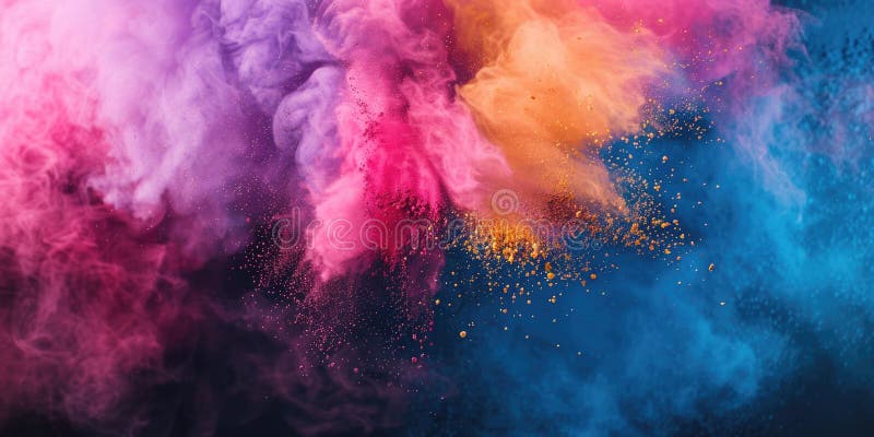 Explosive Color Powder Burst in Vivid Hues Stock Illustration ...