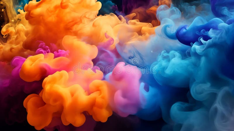 Explosive Colored Powder Captured in a Closeup, Creating an Abstract ...