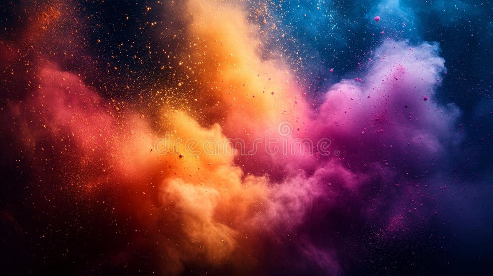 Explosive Colorful Clouds of Cosmic Dust and Particles in Deep Space ...