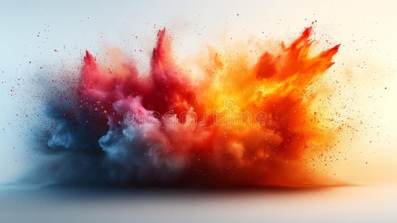 Explosive Colorful Powder Burst - Generative Ai Stock Illustration ...