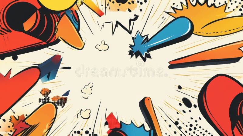 Explosive Comic Book Bang Concept Art Stock Illustration - Illustration ...