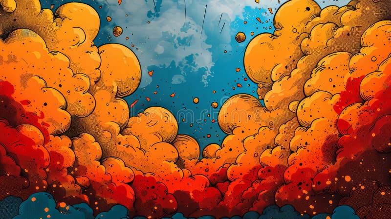 Explosive Comic Book Style Explosion with Vibrant Colors and Dynamic ...