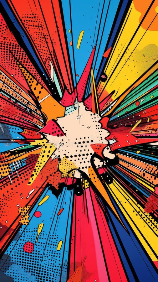 Explosive Comic Book Style Pop Art with Vibrant Colors and Dynamic ...
