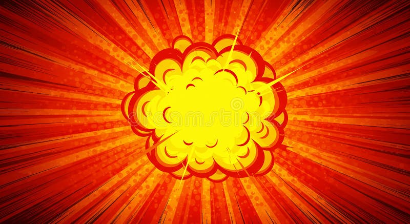Explosive Comic-style Artwork Featuring a Central Burst in Vibrant ...