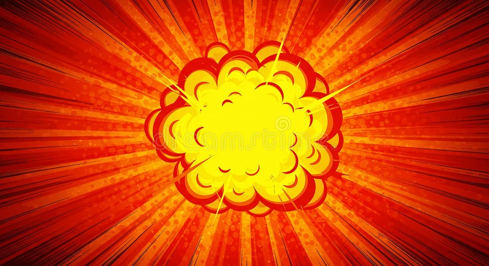 Explosive Comic-style Artwork Featuring a Central Burst in Vibrant ...