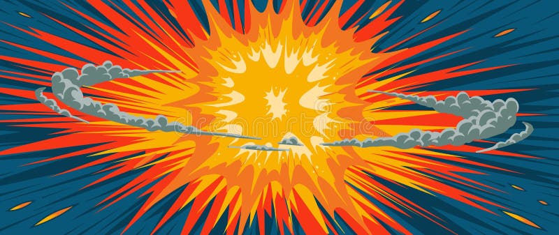Explosive Comic-style Artwork with Vibrant Colors Stock Illustration ...