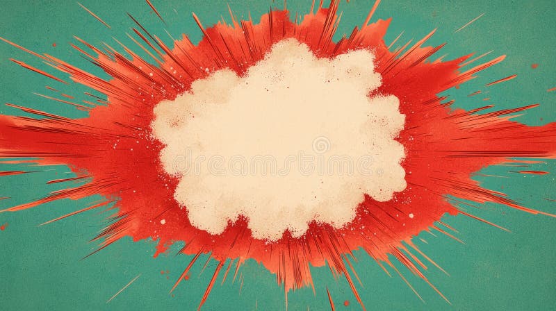 Explosive Comic Style Background with Red Splashes and Blank Center for ...