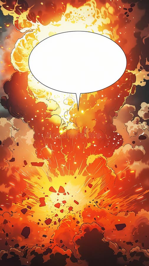 Explosive Comic-style Explosion with Speech Bubble Stock Photo - Image of boom, energy: 323091350
