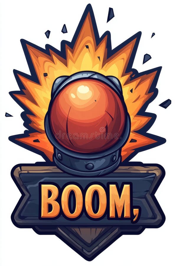 Explosive Comic Style Logo with Dynamic Boom Text Illustration Stock ...