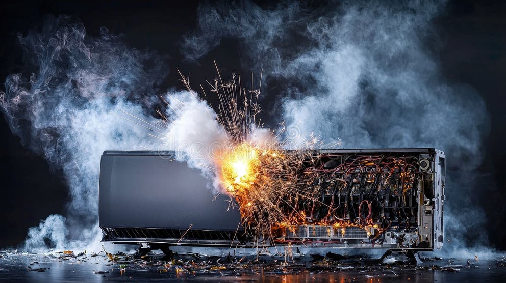 Explosive Computer Malfunction Causes Fire and Smoke in Industrial ...