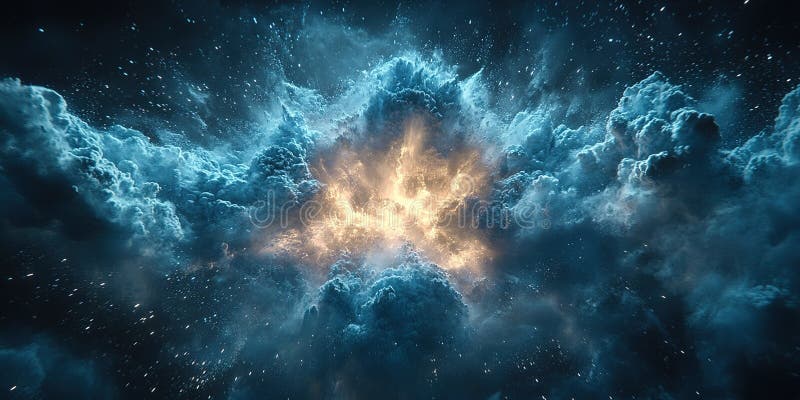 Explosive Cosmic Cloud Formation with Vibrant Colors in a Deep Space ...