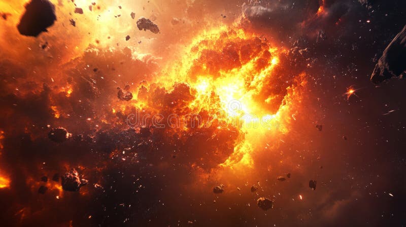 Explosive Cosmic Event Illustrating an Intense Supernova in Deep Space ...