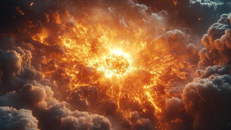 Explosive Cosmic Event in Space Stock Illustration - Illustration of ...