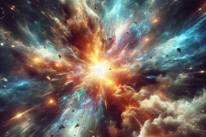 Explosive Cosmic Event with Vibrant Colors and Swirling Patterns in ...