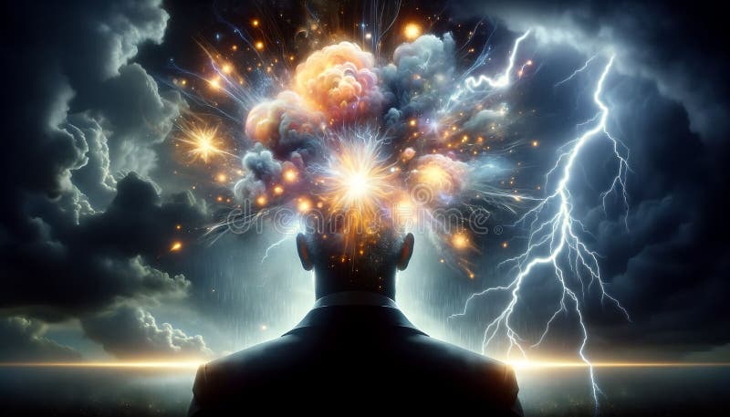 Explosive Creativity and Ideas Visualized with Lightning and Energy ...