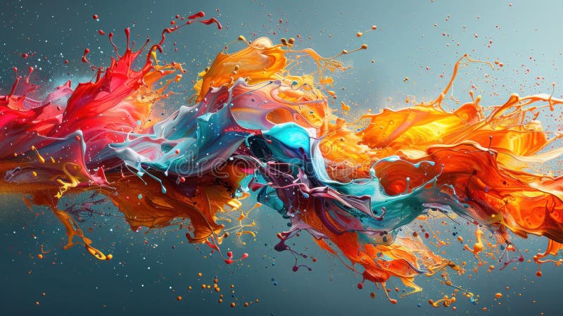 Explosive Creativity: Vibrant Paint Splashes and Dynamic Action ...
