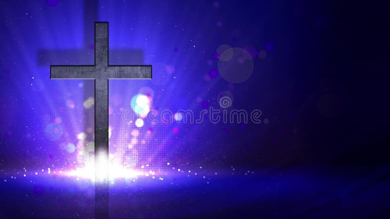 Explosive Cross on Blue Background Loop Stock Footage - Video of gospel ...