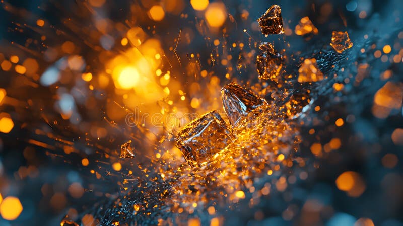 Explosive Crystal Fragmentation Abstract Environment Digital Art ...