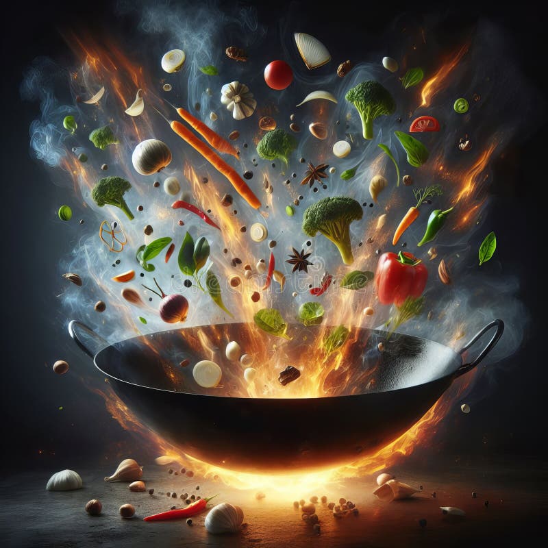 Explosive Culinary Creation Stock Image - Image of cooking, kitchen ...