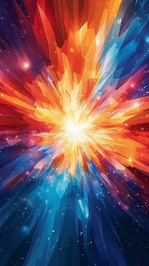 Explosive Design, Colorful Rays, Abstract Background, Dynamic Vector ...
