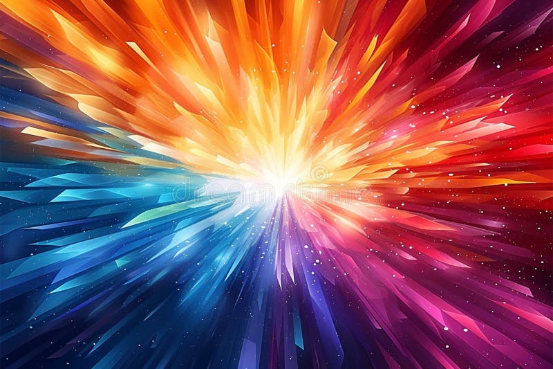 Explosive Design, Colorful Rays, Abstract Background, Dynamic Vector ...