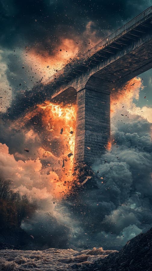 The Explosive Destruction of a Bridge Happens Amid Dark and Stormy ...