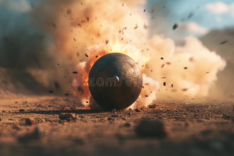 Explosive Detonation in a Dusty Environment Stock Image - Image of ...