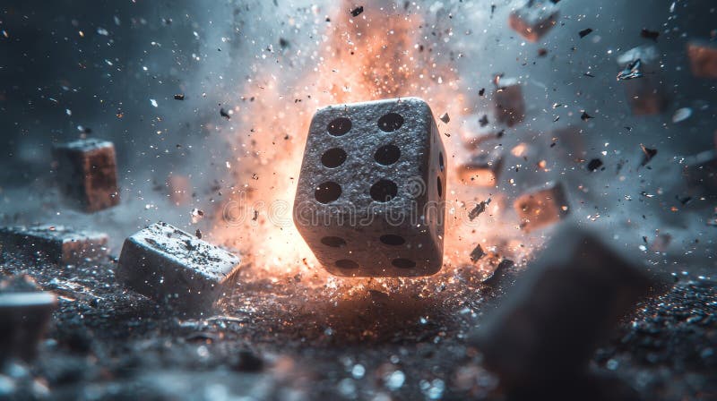 Explosive Dice Action in a Dynamic Environment Stock Illustration ...