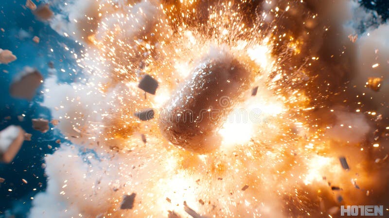 Explosive Disintegration of a Cylinder Object Stock Illustration ...