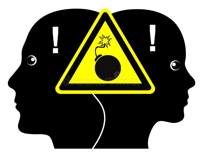 Explosive Dispute stock illustration. Illustration of sign - 58575597