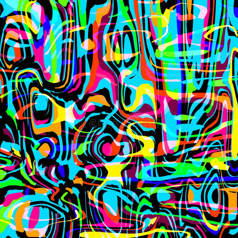 Explosive Doodle in Neon Colors with a Light Blue Tint Stock ...