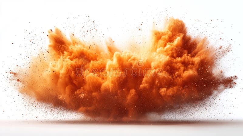 Explosive Dust Burst in Earthy Tones on Isolated White Background Stock ...