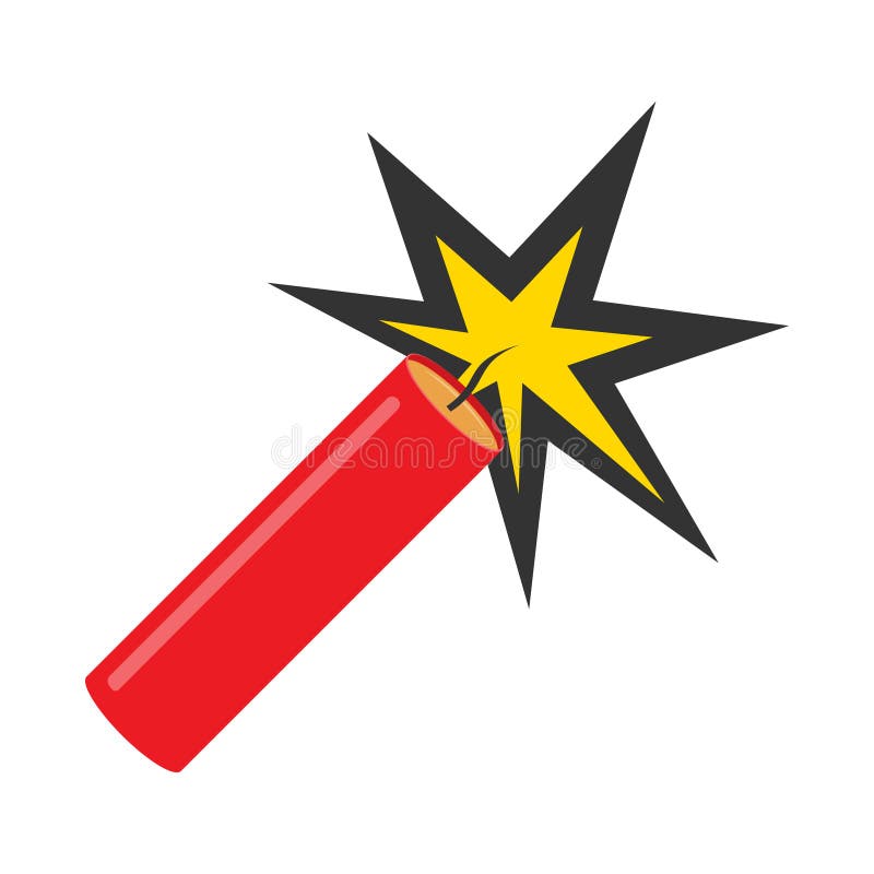 Explosive Dynamite Isolated on White Background. Dynamite Explosion ...