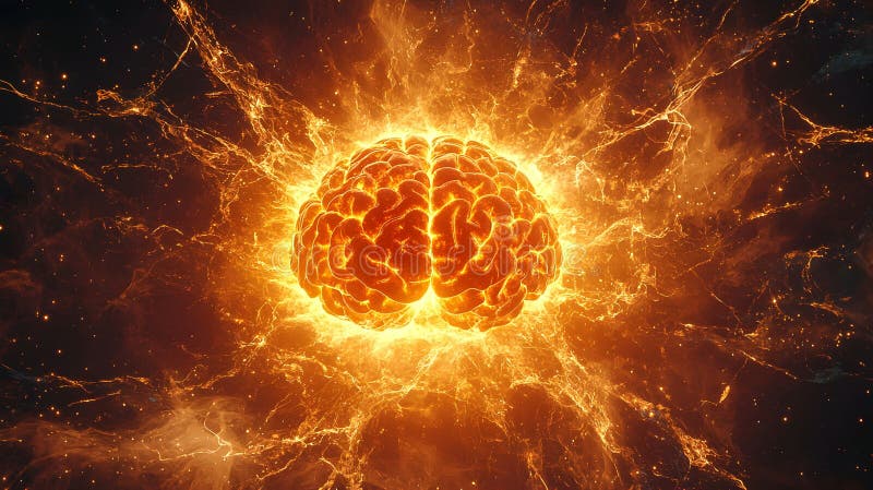 Explosive Energy of a Bright Brain in Abstract Cosmic Space Stock ...