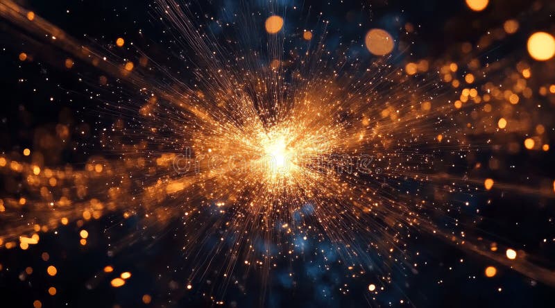 An Explosive Energy Burst Featuring Glowing Particles and Radiant Light ...