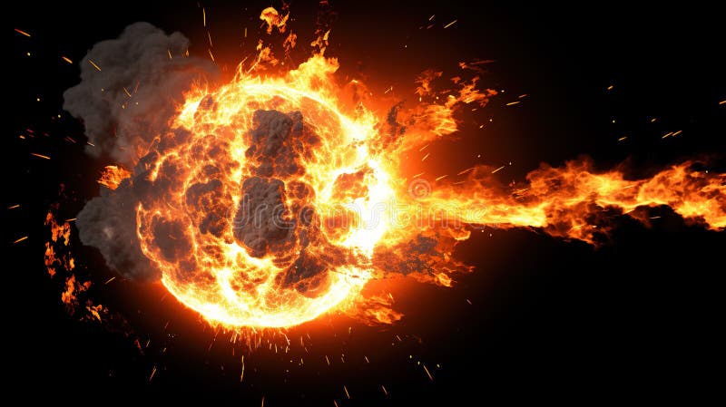 Explosive Energy: Dynamic Fireball Explosion with Fiery Flames and ...