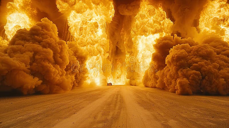 Explosive Energy of Fireball Radiates Heat and Light Stock Image ...